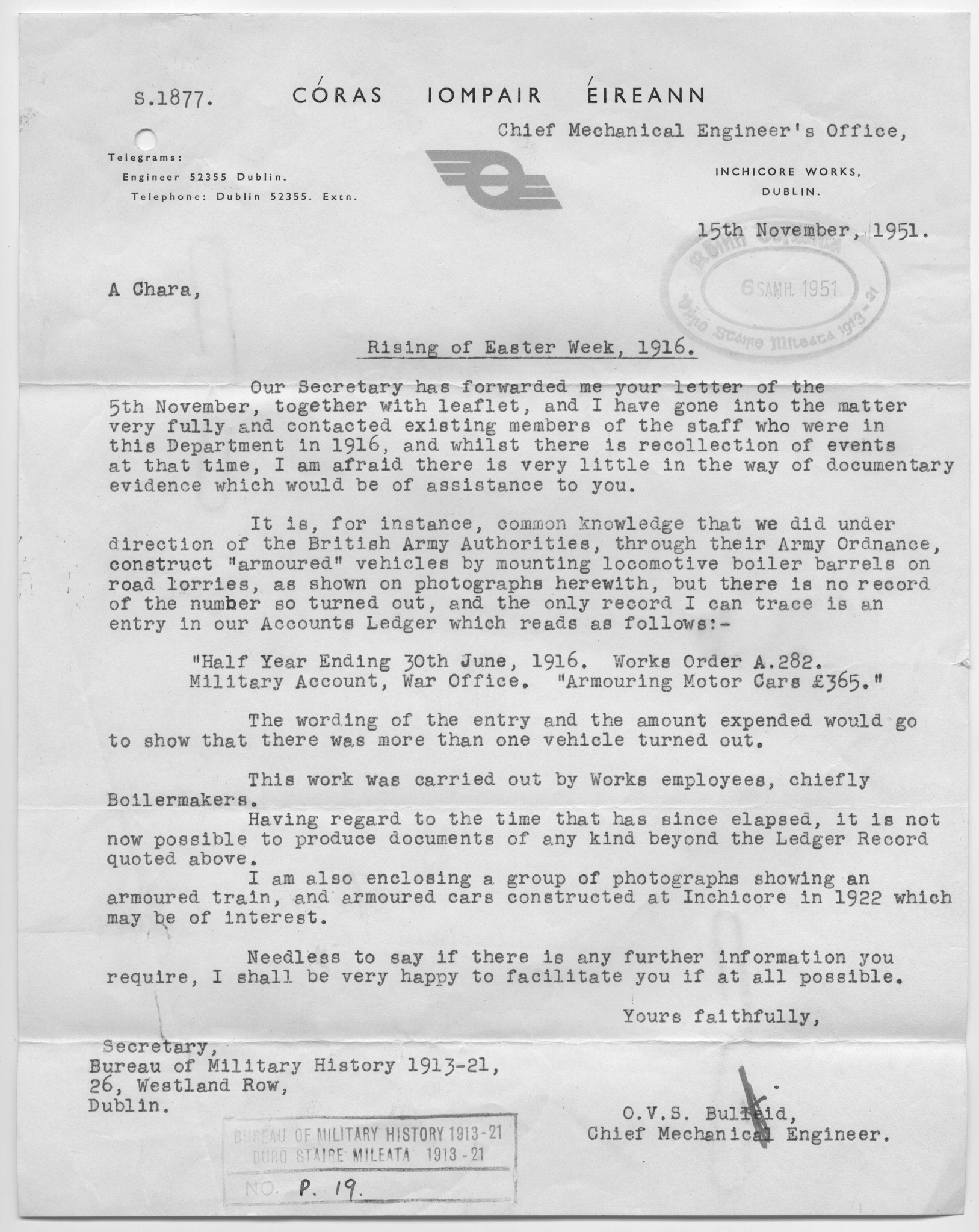 Military Archives | P19: (a) Armoured vehicles made from locomotive…