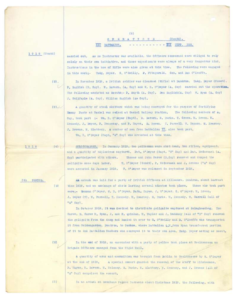 Military Archives | Solloghodbeg (Soloheadbeg) Ambush