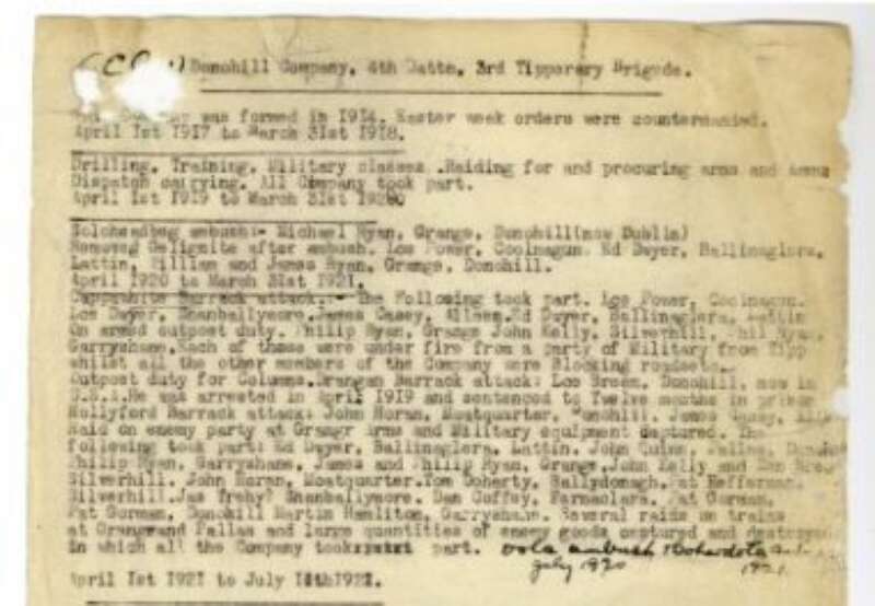 Military Archives | Solloghodbeg (Soloheadbeg) Ambush