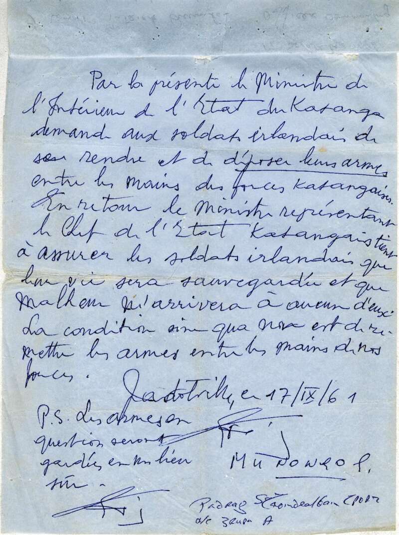 Military Archives | The 60th anniversary of the Battle of Jadotville…